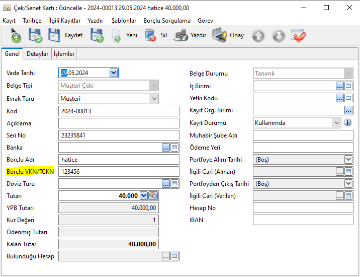 Çek/Senet Belge Riskleri